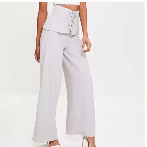 Missguided | Pants & Jumpsuits | Missguided Corset Waist Satin Crepe ...